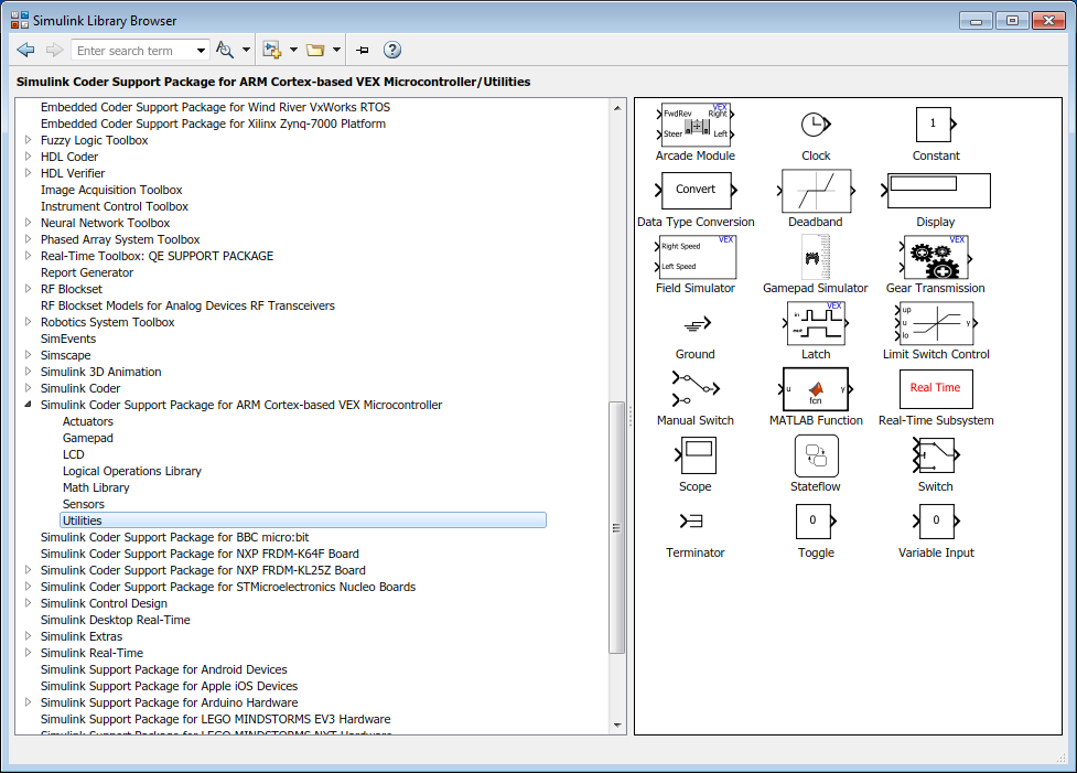Open Block Library For Arm Cortex Based Vex Microcontroller Matlab And Simulink Mathworks