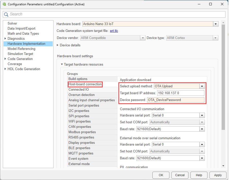 Set Up And Upload Arduino Simulink Models Over The Air Matlab And Simulink